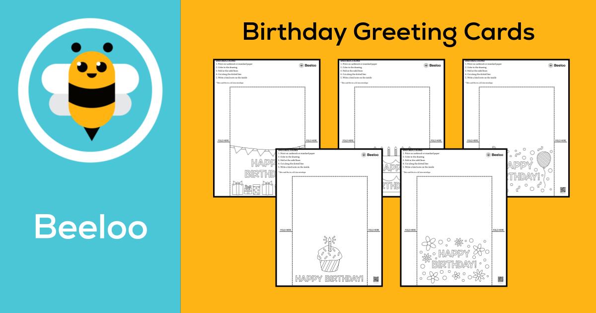 Birthday-themed Greeting Cards • Beeloo Printable Crafts and Activities ...