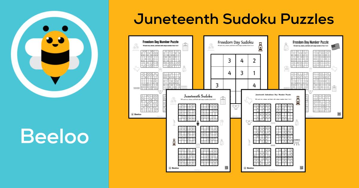 Juneteenth-themed Sudoku Puzzles • Beeloo Printable Crafts and ...
