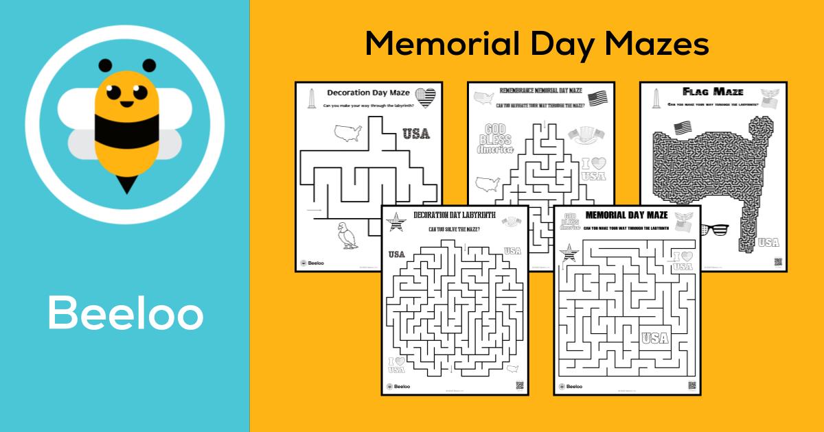 Memorial Day-themed Mazes • Beeloo Printable Crafts and Activities for Kids