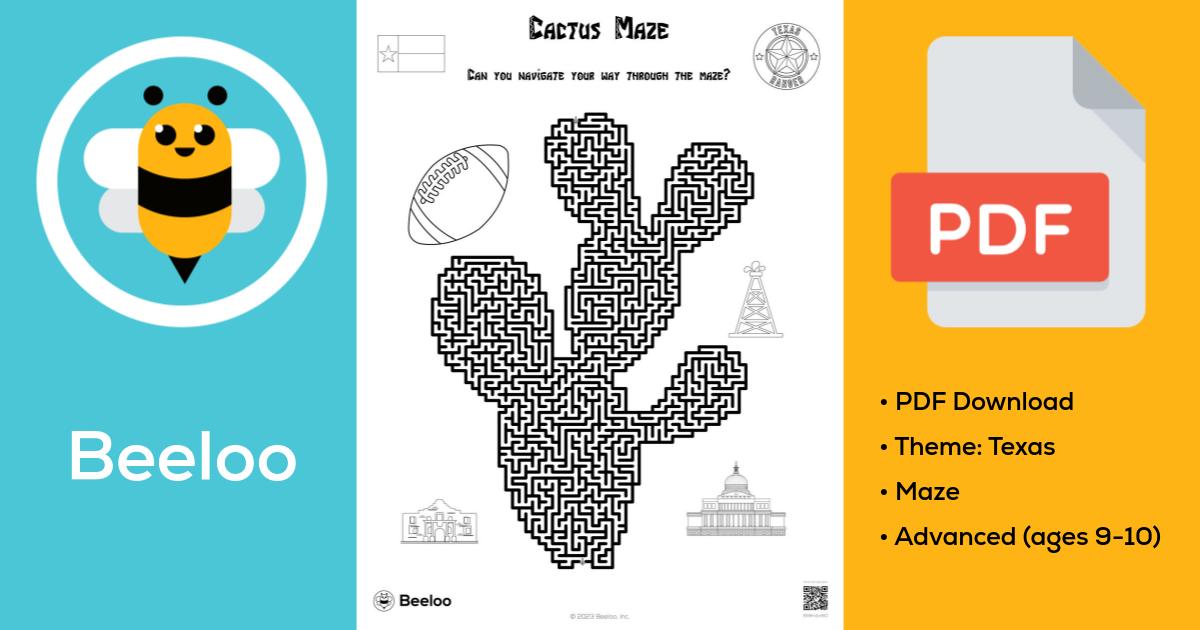 Cactus Maze • Beeloo Printable Crafts and Activities for Kids